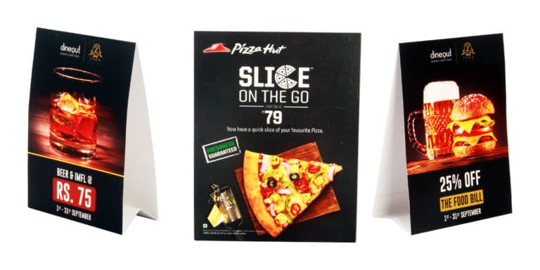 Printed Table Tent Cards for Restaurants Menus & Specials